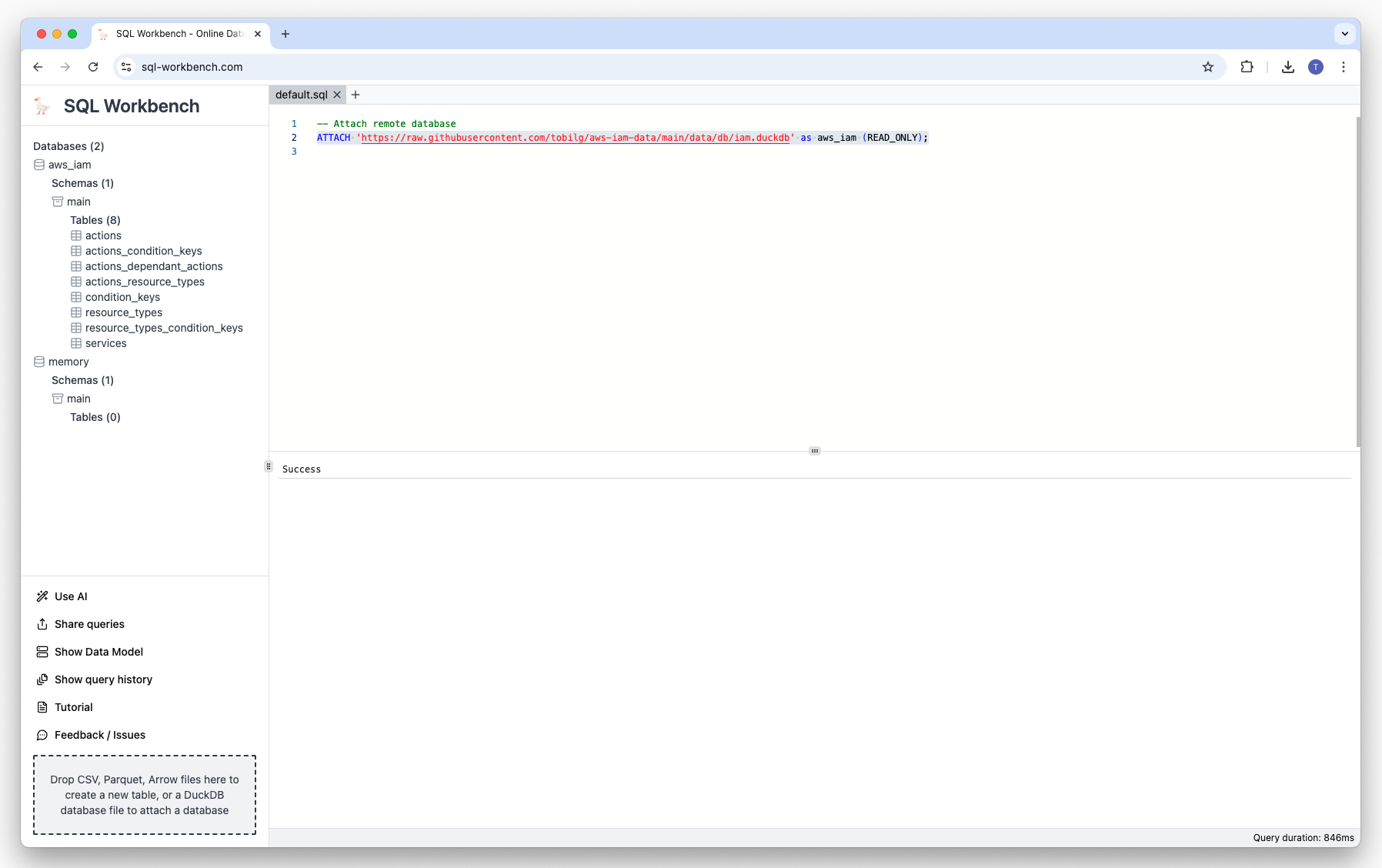 Attach Remote DuckDB Databases - SQL Workbench